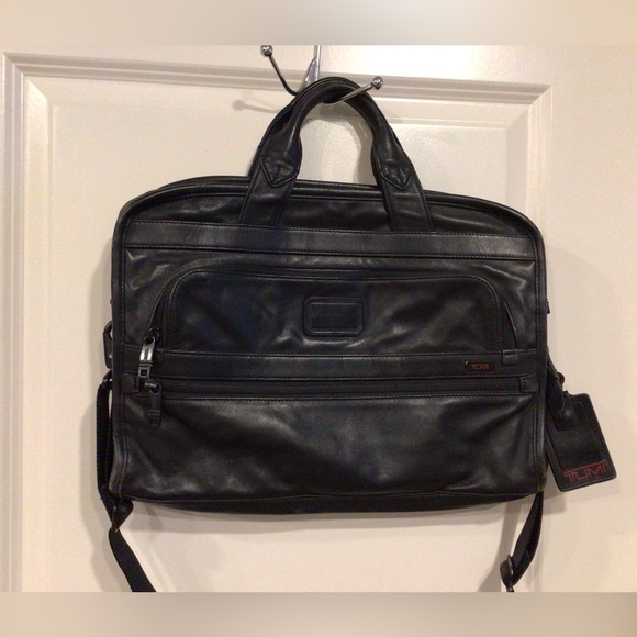 Tumi | Bags | Tumi Black Leather Laptop Casetravel Bag | Poshmark